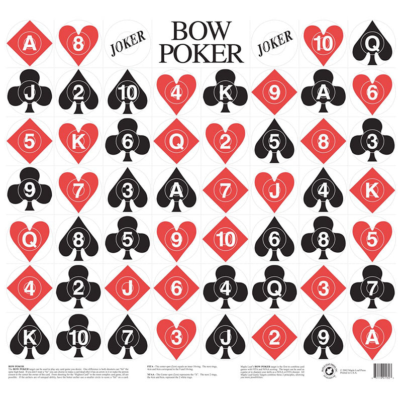 Maple Leaf Bow Poker Target Face — Canada Archery Online