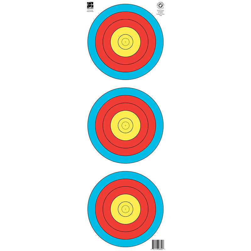 Maple Leaf Official World Archery 40cm, 3-Spot, Vertical Target Face ...